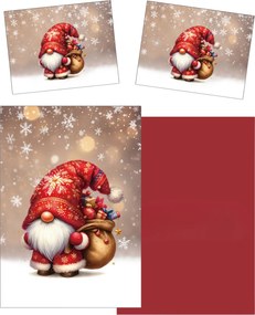 3D povlečení z mikrovlákna SANTA GNOME červené Rozměr povlečení: 2 ks 70 x 90 cm | 140 x 200 cm