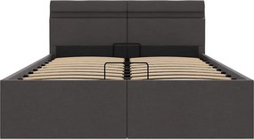 Rám postele LED s úložným prostorem tmavě šedý textil 120x200cm 285602