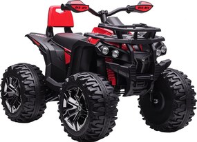 HOMCOM Elektrický čtyřkolka pro děti, 12V 10Ah s funkcí vpřed a vzad, 2 motory, USB port, MP3 přehrávač, dětské vozidlo s předním světlem 3-8 km/h, pr