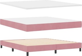 Postel s boxspringem s čelo Růžová 200 x 180 cm samet 3341539