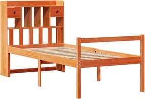 Postel s knihovnou bez matrace hnědá 75x190 cm masivní borovice 3322065