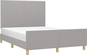 Rám postele bez matrace světle šedý 140 x 200 cm textil 3124895