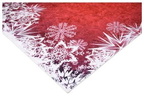 Červeno-bílý koberec Vitaus Snowflakes, 50 x 80 cm