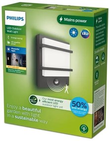 Philips - LED Venkovní nástěnné svítidlo se senzorem PETRONIA LED/3,8W/230V IP44