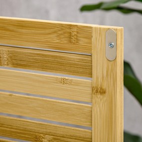 HOMCOM Bambusová koupelnová skříňka, otevřená police, přírodní, 50x25,5x92cm, ideální do koupelen a úložných prostor |