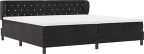 Postel s boxspringem s matrací s čelo Černá 200 x 200 cm samet 3340354