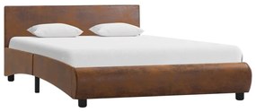 vidaXL Rám postele hnědý umělá kůže 120 x 200 cm