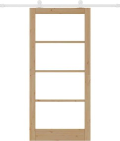 Posuvné dveře ORKDAL 93 x 202 cm Masivní borové dřevo a sklo 3332063