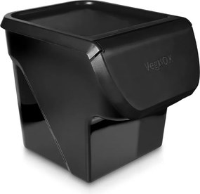 VILDE Úložný box na brambory a cibuli s větráním, VEGBOX černý (14l - 5-8kg brambor)