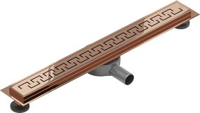 Mexen Flat 360°, lineární podlahový žlab M15 50 cm, růžové zlato, 1624050-40