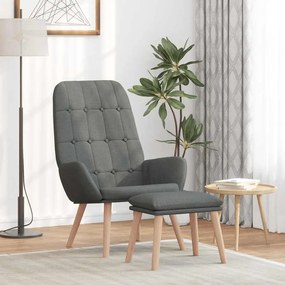 Relaxační křeslo s podnožkou tmavě šedé textil 3315150