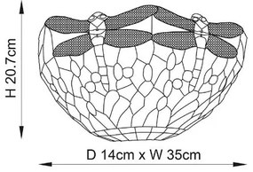 Endon 64102 - Nástěnné svítidlo Tiffany DRAGONFLY 1xE14/40W/230V