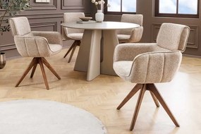 Designová otočná židle Parthenia taupe / hnědá