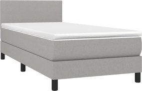 Box spring postel s matrací světle šedá 80 x 200 cm textil 3139849