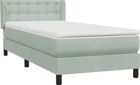 Box Spring Postel s matrací Světle šedá 90x220 cm Samet 3318477