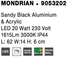 Moderní nástěnné svítidlo Mondrian 62 černé