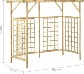 vidaXL Zahradní pergola pro tři popelnice impregnované borové dřevo [316064]
