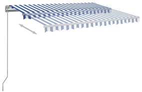 Automatická zatahovací markýza se sloupky 3,5 x 2,5 m modrobílá,  3069926