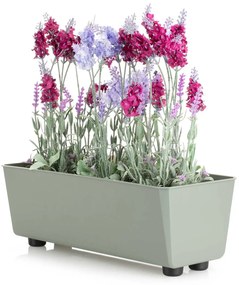 PLASTOVÝ KVĚTINÁČ SALVIA 37,5X17 CM ZELENÁ