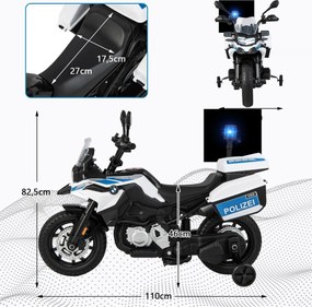 Costway Policejní motocykl pro děti motocykl na baterie se 2 tréninkovými koly