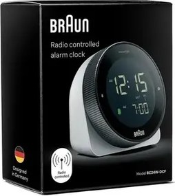 Braun BC24 bílá / Digitální budík / LCD / DCF (Rádiem řízené) / 1x AA