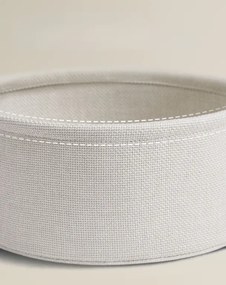 Krémový příruční stolek s odkládacím košem SALMA Ø 45 cm