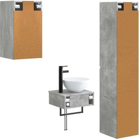 Sada koupelnového nábytku 3 ks Betonově šedá 33 x 34,5 x 160 cm 3406046