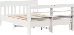 Postel bez matrace bílá 140 x 190 cm masivní borovice 3307018