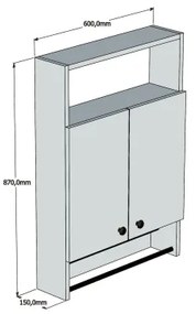 Nástěnná skříňka BANYO 87x60 cm bílá