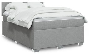 Box spring postel s matrací světle šedá 140 x 190 cm textil 3285876