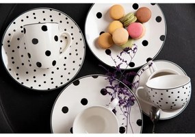 Porcelánový dezertní talířek s černými puntíky Black Dot – 20x2 cm