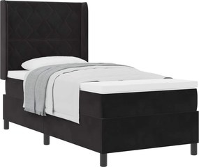 Postel s boxspringem s čelo Černá 90 x 200 cm samet 3342046
