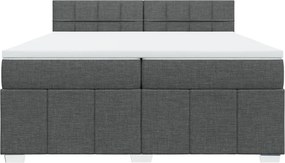 Box spring postel s matrací tmavě šedá 200x200 cm textil 3289476