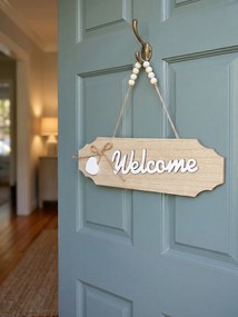 Sinsay - Závěsná dekorace na dveře s nápisem Welcome - béžová
