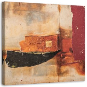 Obraz na plátně Abstrakce Béžová červená - 40x40 cm