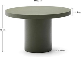 Betonový kulatý zahradní jídelní stůl ø 120 cm Aiguablava – Kave Home