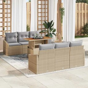 Sada zahradních pohovek 7 ks Beige a šedá 3349783