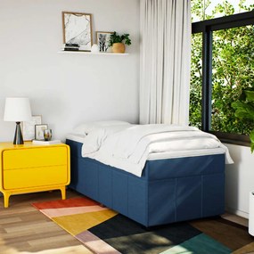 Box spring postel s matrací modrá 90x200 cm textil 3285448