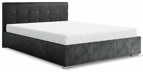 Manželská postel 160 cm Lonnie (černá) (s roštem a úložným prostorem). 1047084