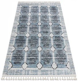 Moderní koberec BELLE BR22A béžový / modrý střapce velikost 180x270 cm | krásné koberce cz