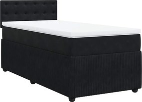 Box spring postel s matrací černá 80 x 200 cm samet 3289904