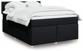 Box spring postel s matrací černá 160x200 cm textil 3289026