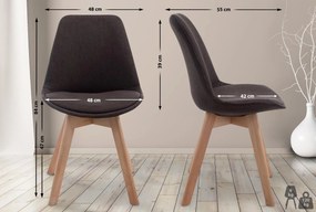 Konferenční židle Borneo V2 přírodní konstrukce látka – tmavě šedá