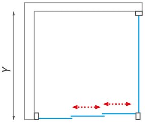 Posuvné sprchové dveře LD3+LSB 1800 mm Viz technická specifikace - Damp S Bílý LD3/900+LSB/850 900 850 LD3/900_LSB/850_bi_da