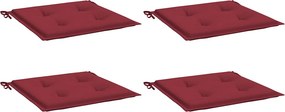 Podušky na zahradní židli 4 ks vínové 50x50x3 cm látka oxford 314057