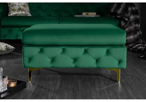Massive home | Taburet Modern Barock 90cm smaragdově zelený 39611