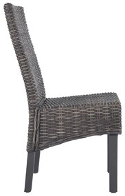 Jídelní židle 4 ks hnědé ratan kubu a mangovníkové dřevo - Default Title
