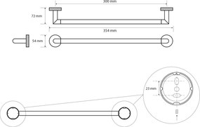 Sapho Sapho, LARISSA držák ručníků 300mm, černá/zlato mat, WS009BG
