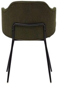 Tmavě zelená manšestrová jídelní židle Kave Home Yunia