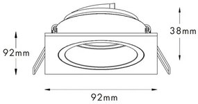 Zápustné svítidlo Chuck DL Square 92706 černozlaté Zuma Line